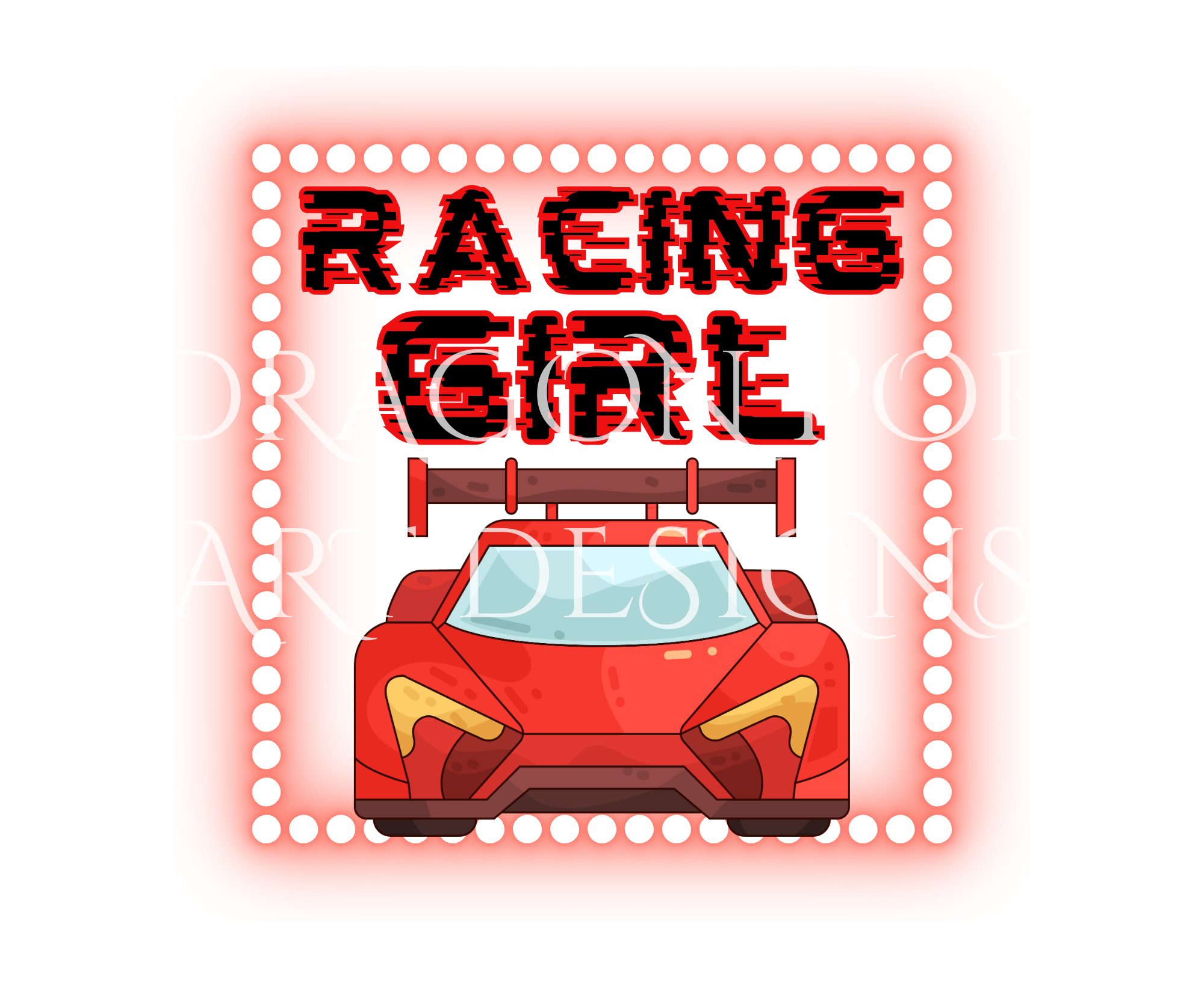 Racing Girl Red – Dragon Pop Art Designs
